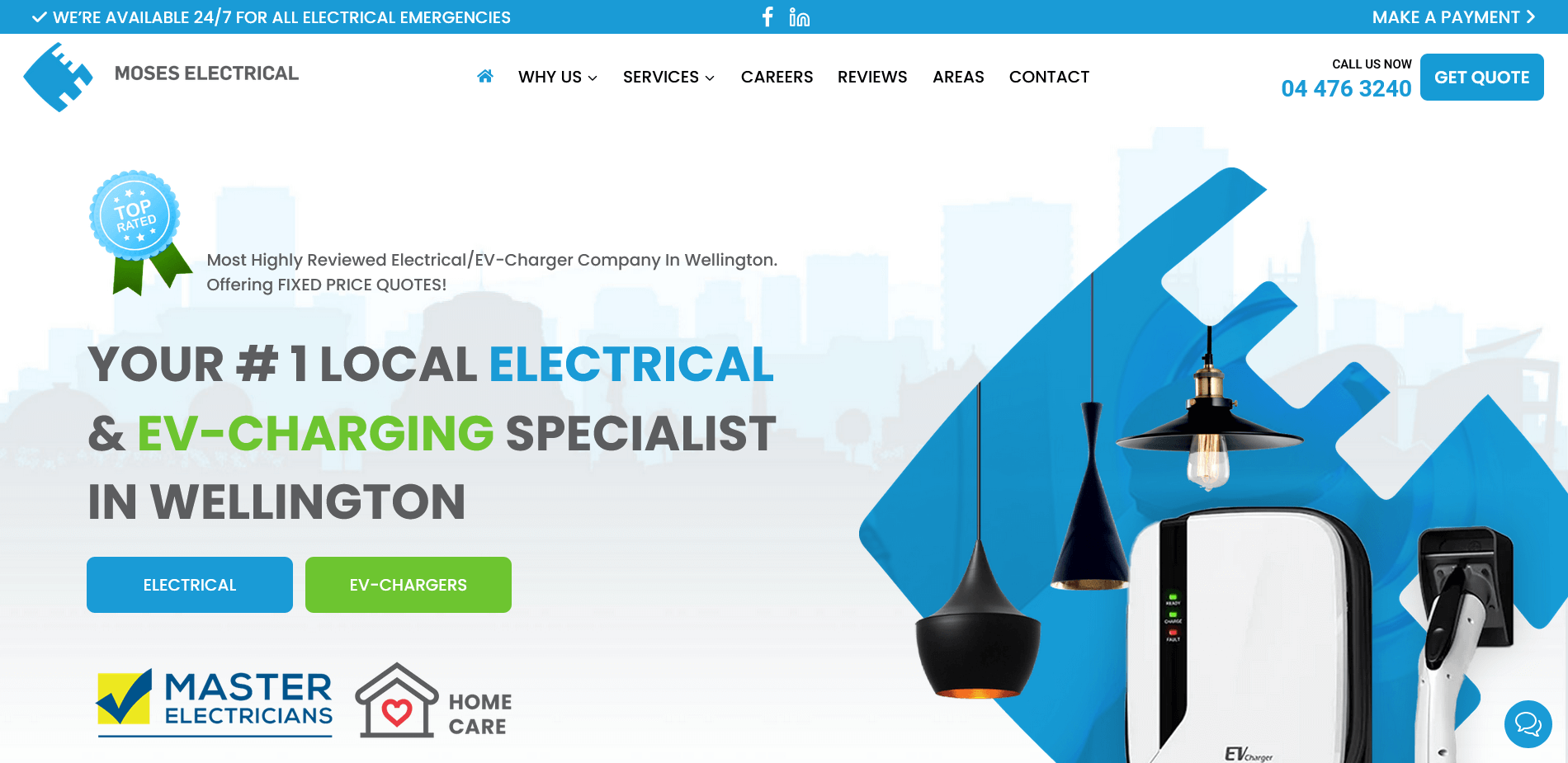 24 Hour Electrician Wellington | Moses Electrical